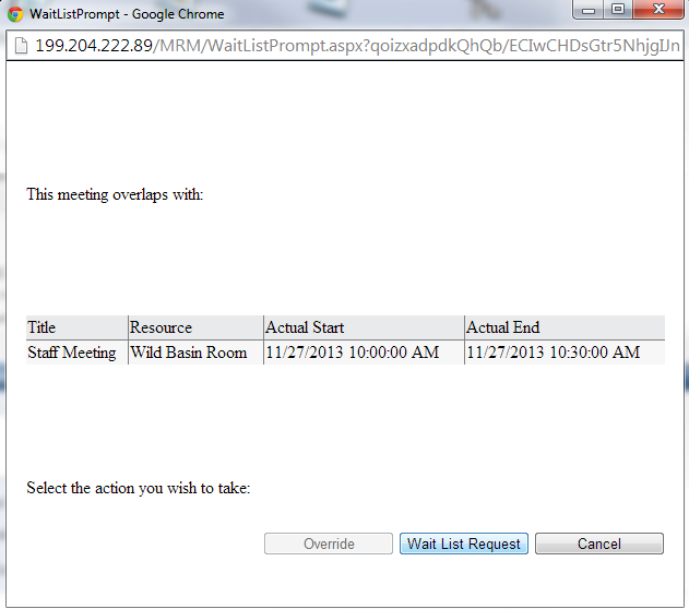 Wait-Listed Reservations